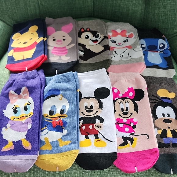 Disney | Accessories | Disney Character Adult Socks Set Multicolor ...